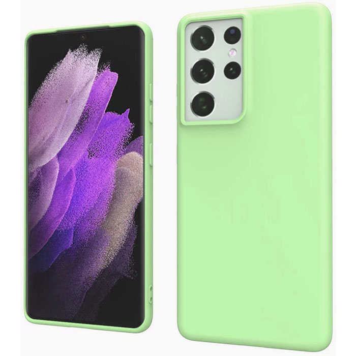 Θήκη My Colors Samsung Galaxy S21 Ultra 5G Liquid Silicone - Light Green
