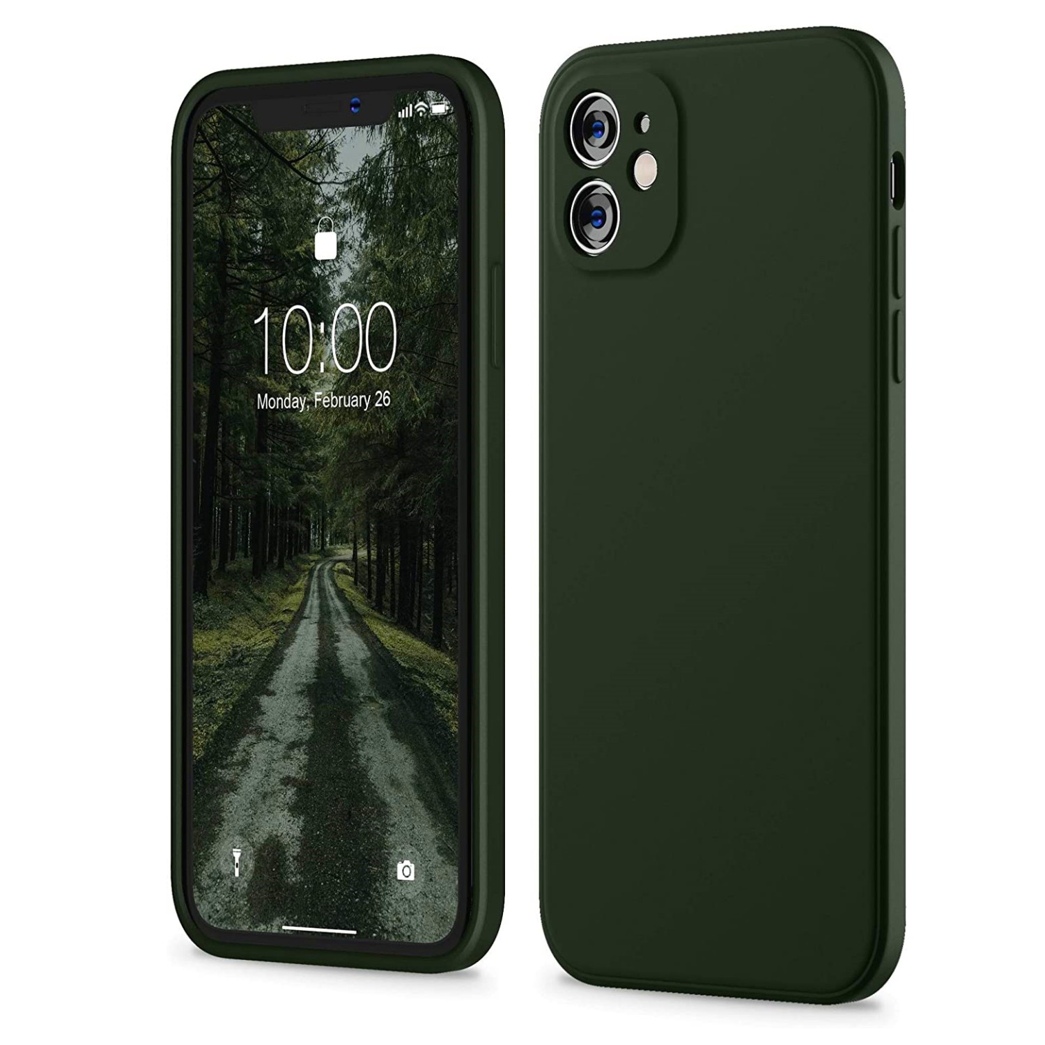Θήκη Bodycell Apple iPhone 11 Liquid Silicone Square - Dark Green