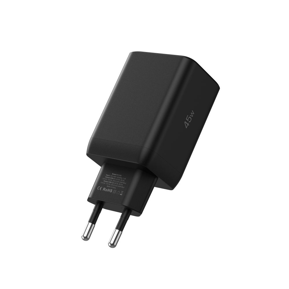 Φορτιστής Tech Protect Fast Charger 2-Port USB-C PD45W Gan - Black