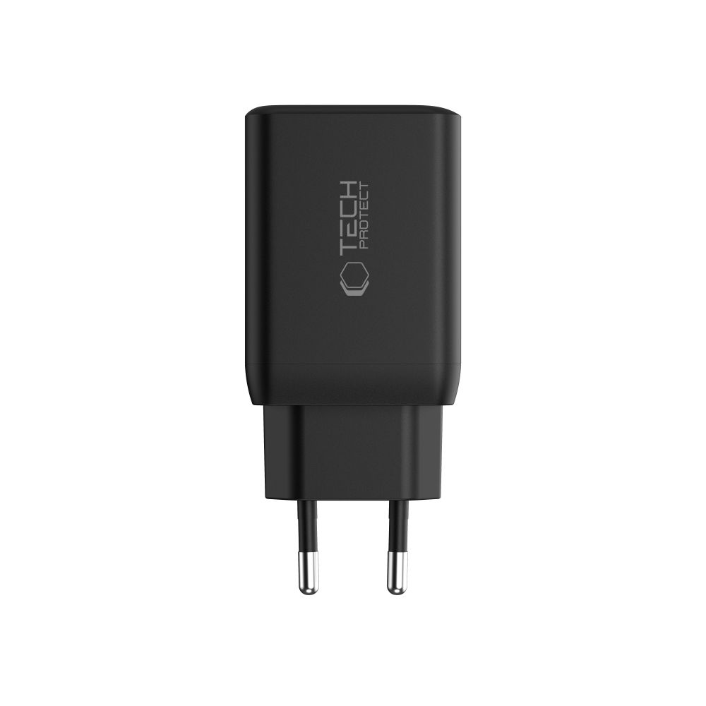 Φορτιστής Tech Protect Fast Charger 2-Port USB-C PD45W Gan - Black